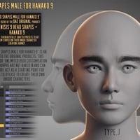 Head Shapes Male for Hanako 9 | Daz 3D