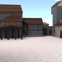 Medieval Courtyard for Poser | Daz 3D