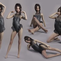 Sakuya HD Character, dForce Clothing and Pose Bundle for Genesis 9 | Daz 3D