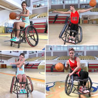 Z Sport Wheelchair and Poses for Genesis 8.1 | Daz 3D