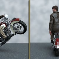 Road Lover Poses for Nathan 9 and XI Classic Cruiser Motorcycle | Daz 3D