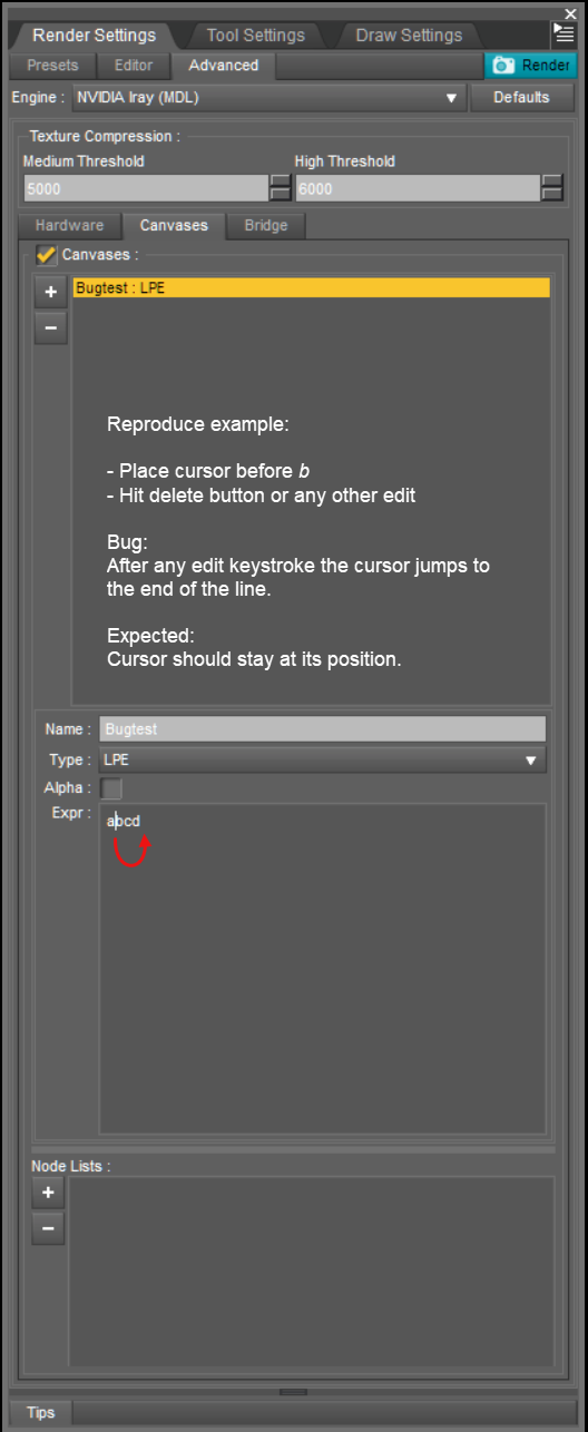 LPE editor - has the edit bug already been submitted ? - Daz 3D Forums