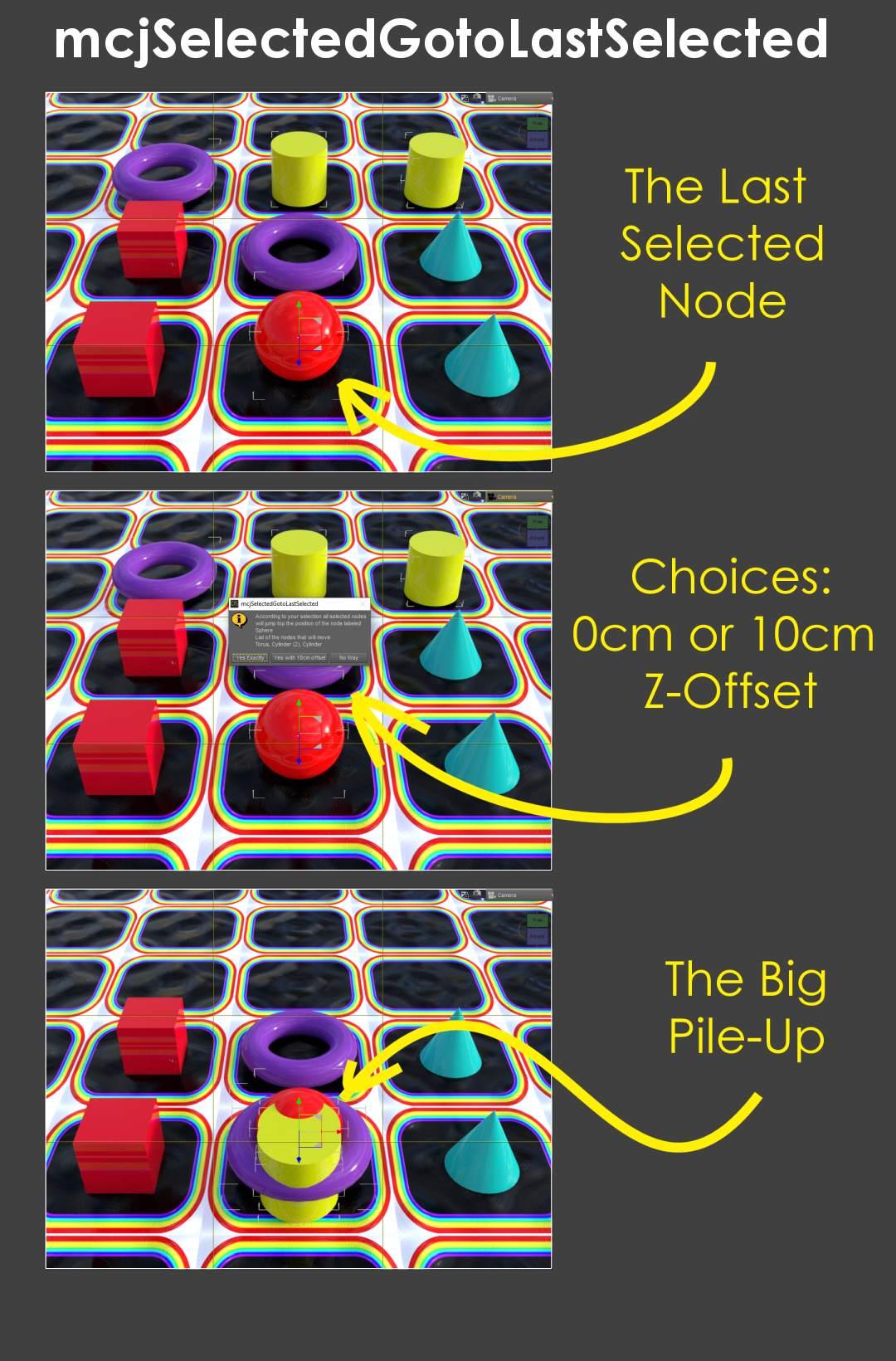 mcjSelectedGotoLastSelected - Send multiple objects to the position of ... - Daz 3D Forums
