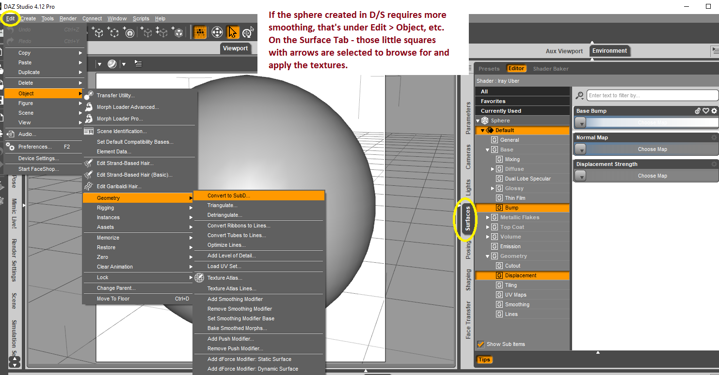 Ho to apply Bump Map to SPHERE in Carrara 8.5 Pro or DS? - Daz 3D Forums