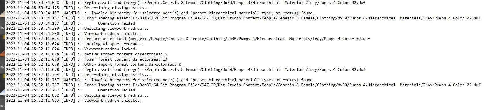 SOLVED error - hierarchical materials - example load on dx30 Pumps for G8F fit to G9 - Daz 3D Forums