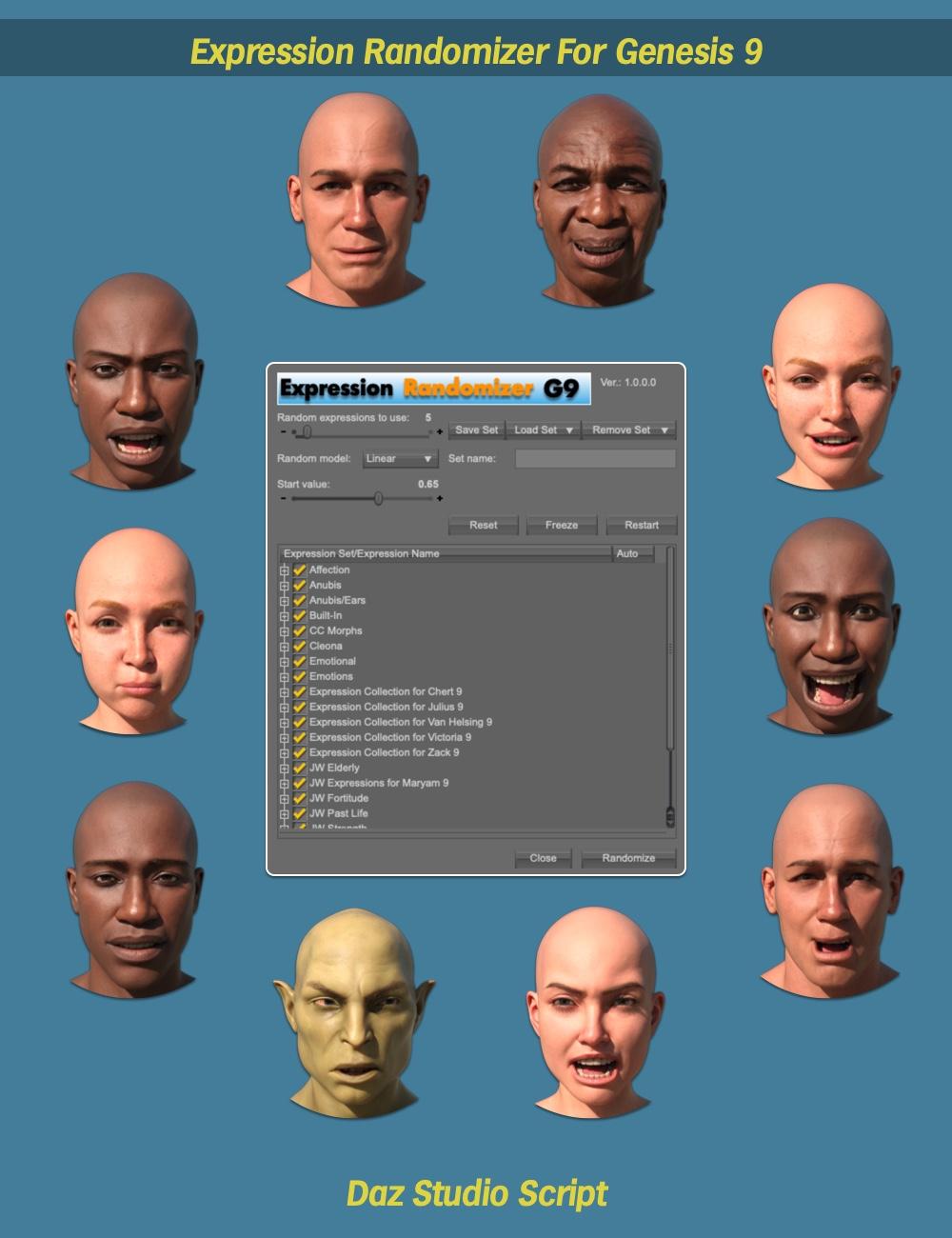 Expression Randomzer For Genesis 9 [Commercial] * Released * - Daz 3D Forums