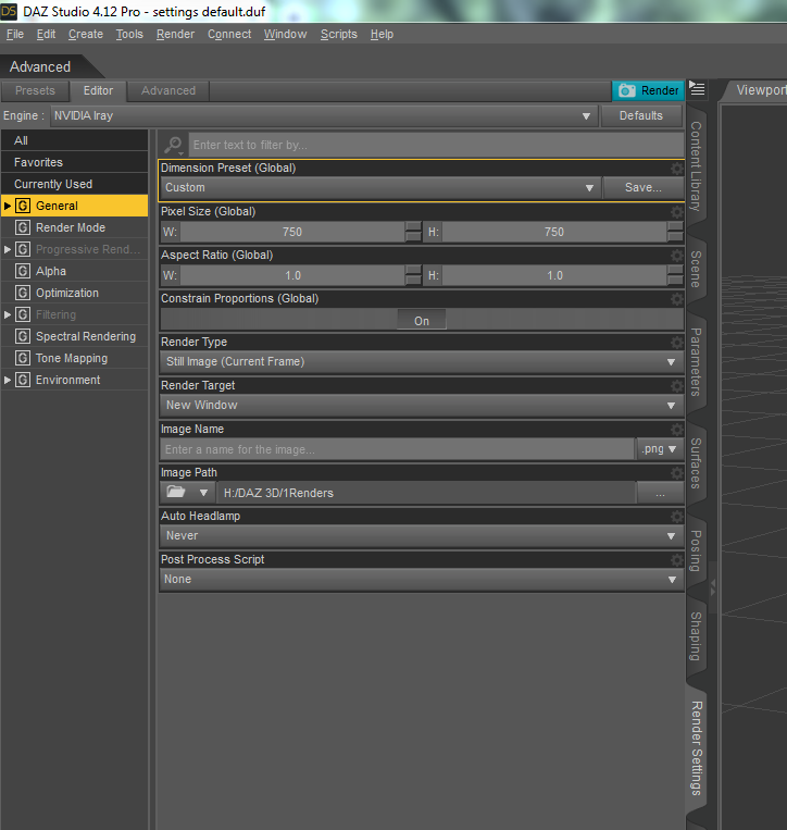 quick question: how to reset to render screen - Daz 3D Forums