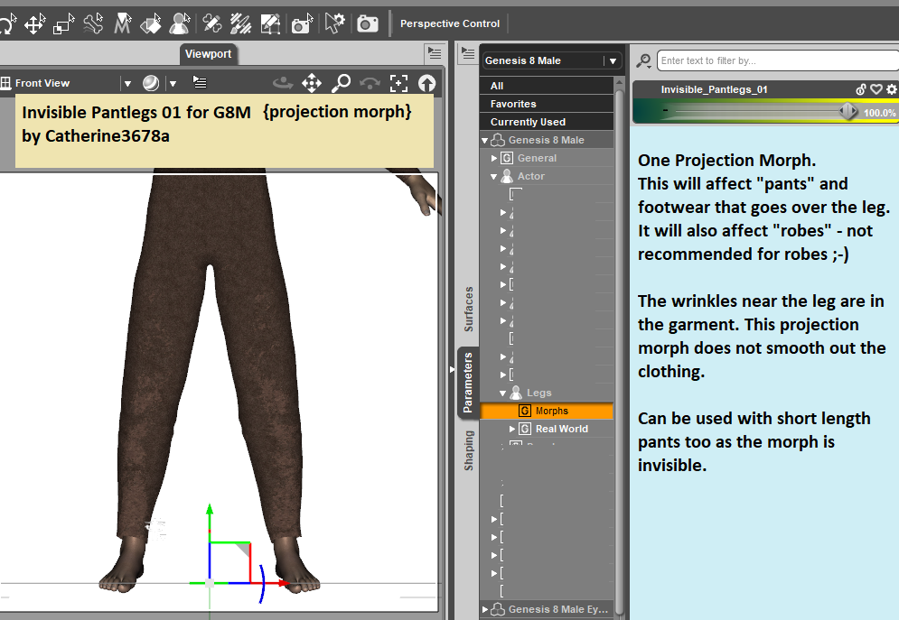 Invisible Pantleg Bulge 01 {Projection Morph} - Daz 3D Forums