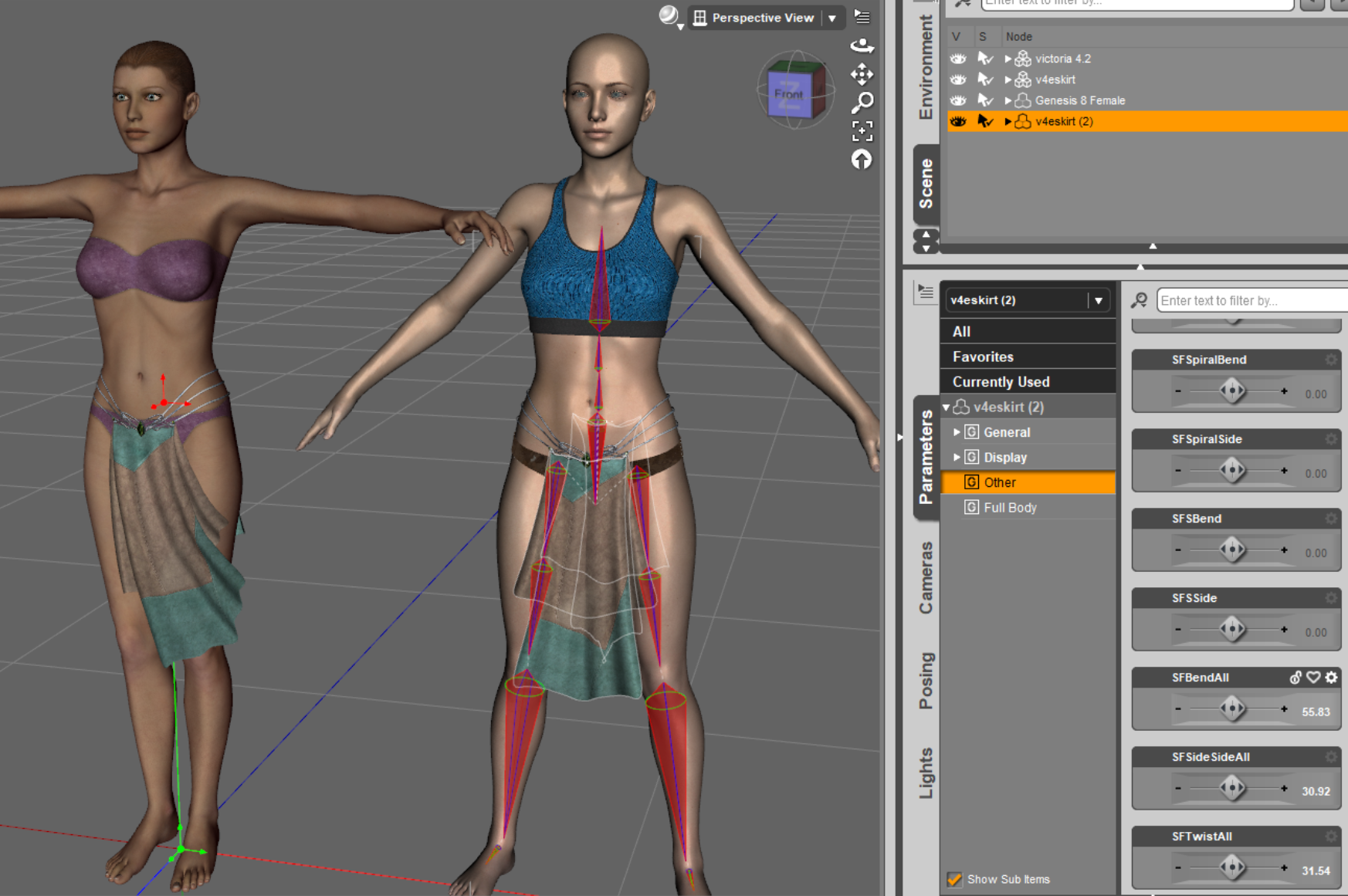 v4 skirt morph problem when fit to G8F - Daz 3D Forums