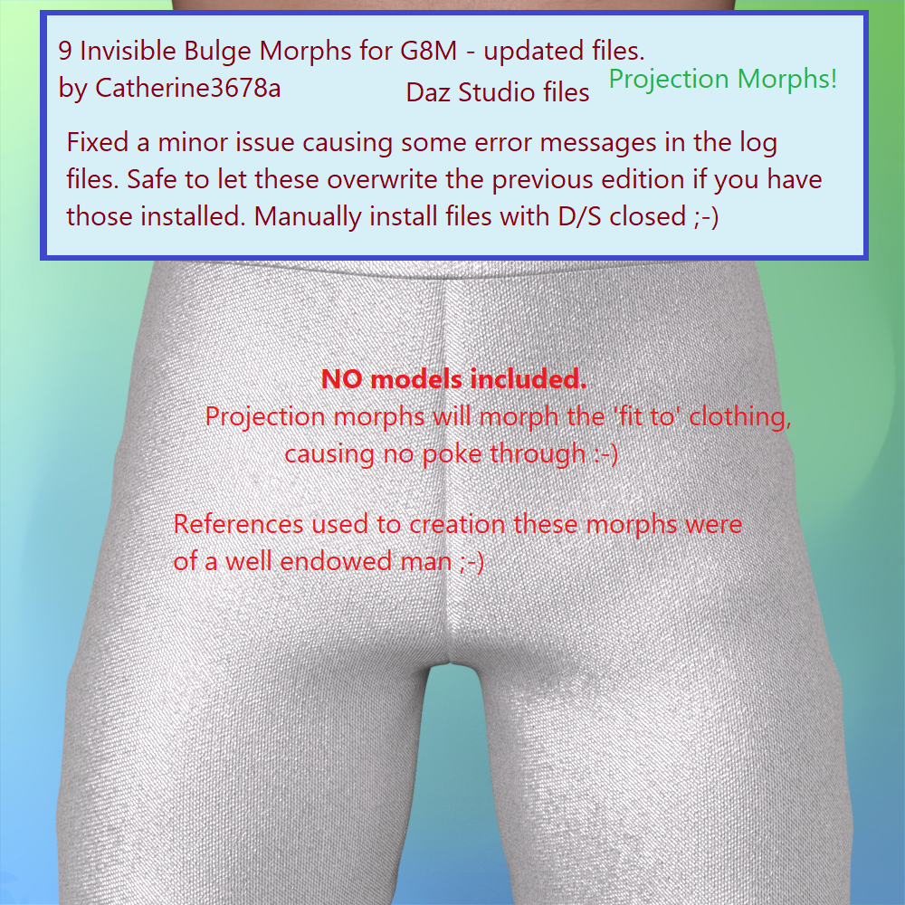 Invisible Bulges and Pant Legs - Projection Morphs for G8M - Daz 3D Forums