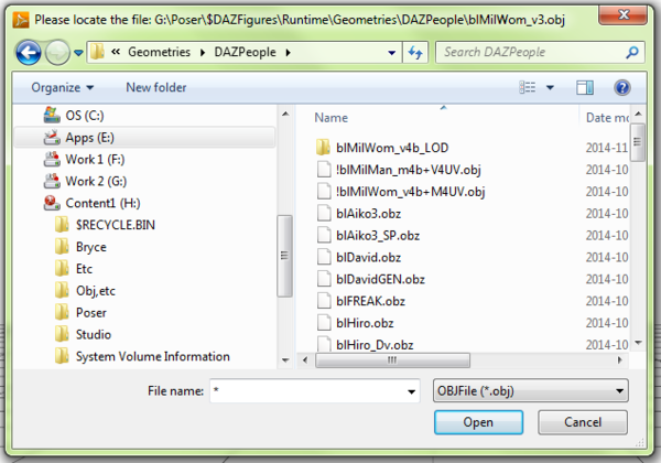 DAZ Studio Unable To Open OBZ Geometry Files [Mostly resolved - But New ...