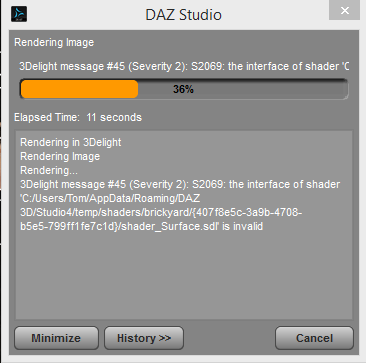 Rendering Error Message - Lighting - Daz 3D Forums