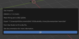Diffeomorphic error - Daz 3D Forums