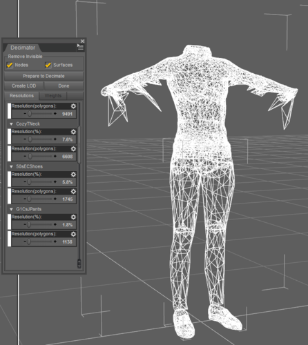 Mesh distortion when using Decimator - Daz 3D Forums